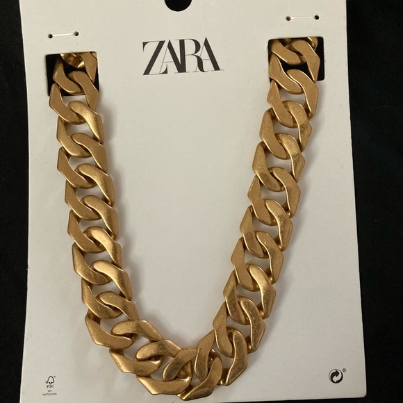 Zara | Jewelry | Nwt Zara Golden Necklace Choker Ins | Poshmark